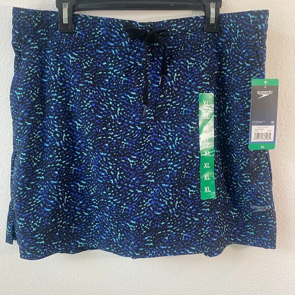 Speedo | Skirts | Speedo Womens Woven Blue Black Skort Swimming Beach ...
